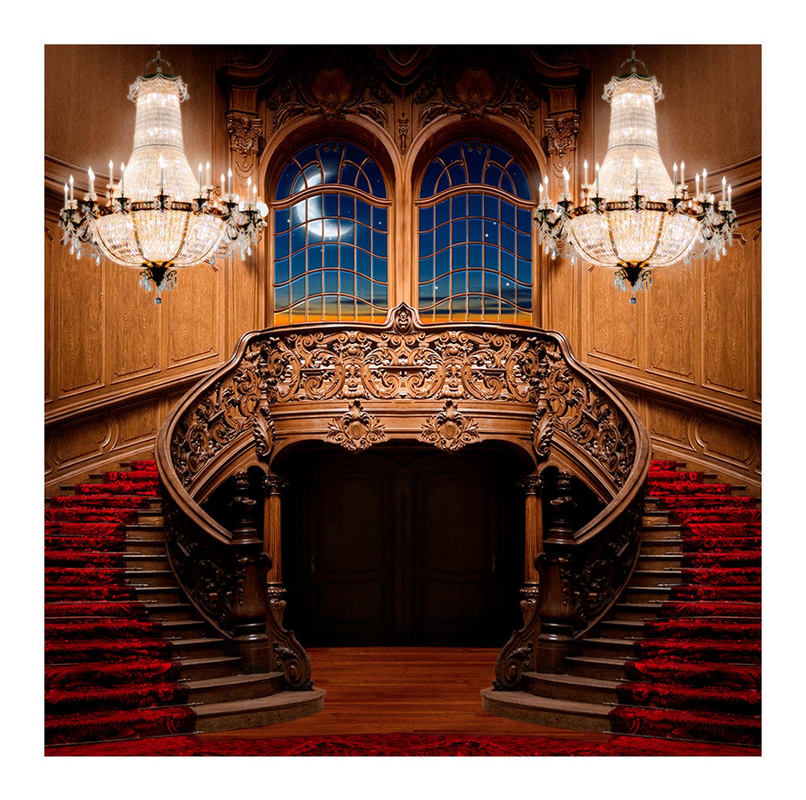 Grand Double Staircase Backdrop Interior Backdrop Prom Dance - Etsy