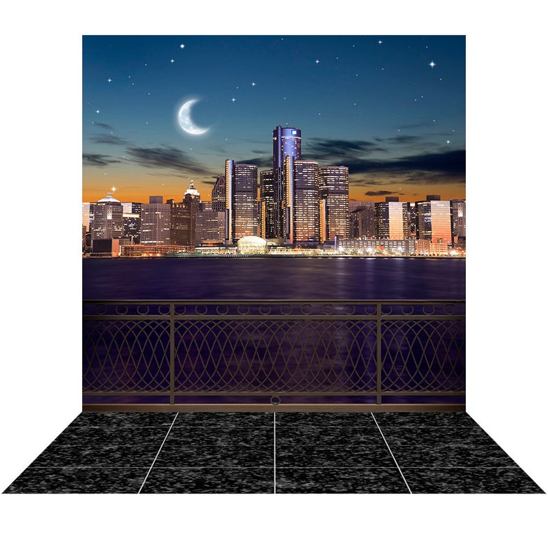 Detroit Backdrop, Cityscape Event Photo Fabric Banner - Etsy