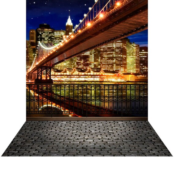 New York City Backdrop NYC Waterfront Bridge Manhattan | Etsy