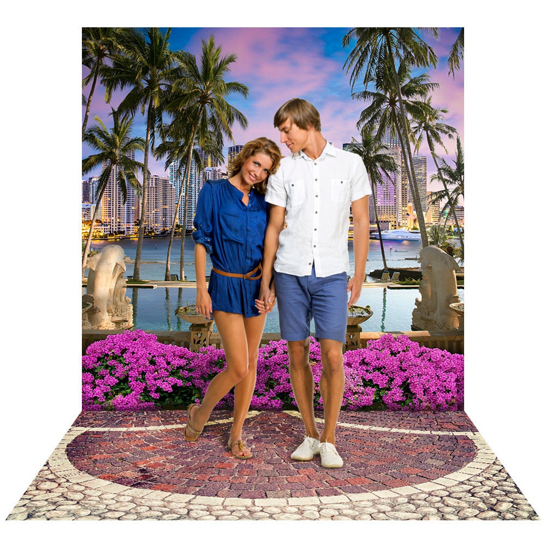 Miami Waterfront Party Photo Backdrop Downtown Miami in the - Etsy