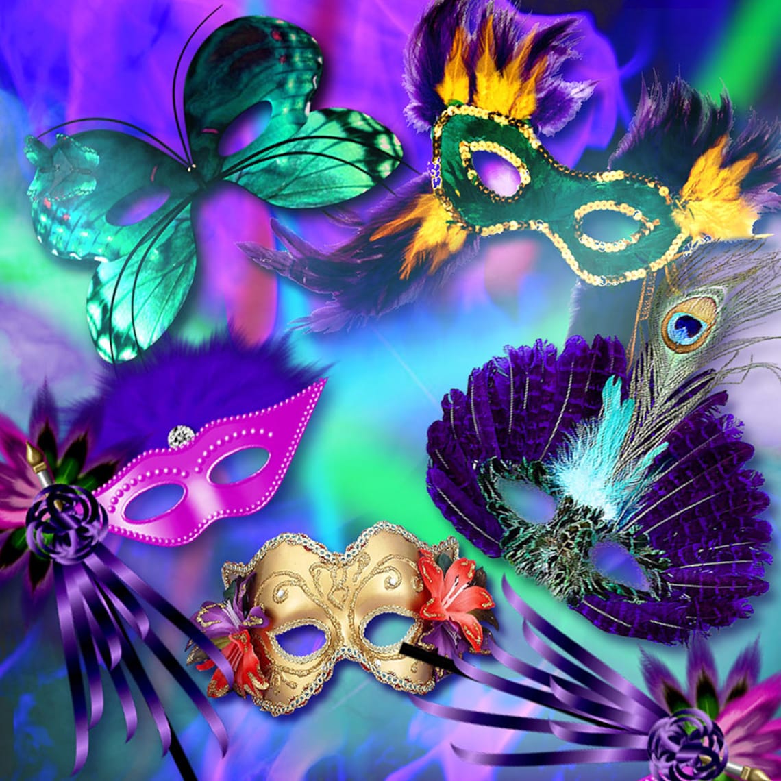 Masked Mayhem Mardi Gras Party Decorations Photo Booth Prop - Etsy