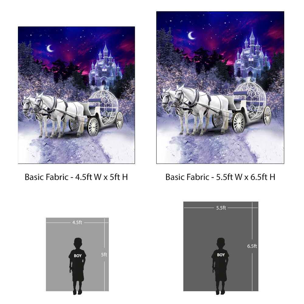 Cinderella Castle Christmas Backdrop With Snow & Lights a - Etsy