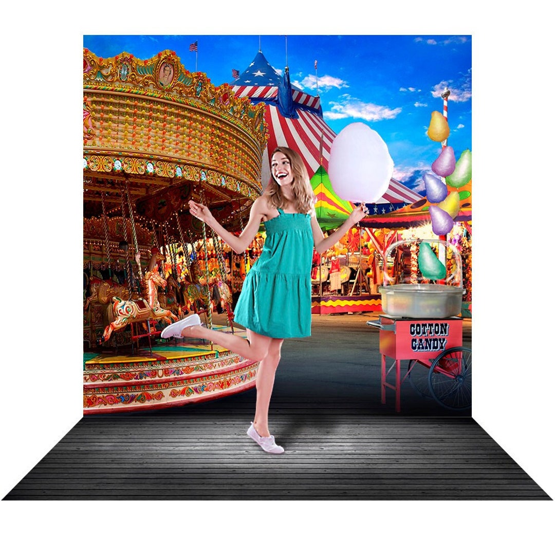 Circus Big Top, Amusement Park Midway Backdrop, Carousel for Carnivals ...