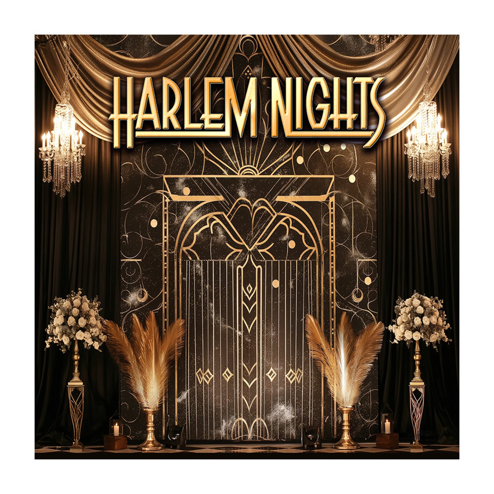 Harlem Nights Big Entrance Party Photo Backdrop, Fabric Decor and ...