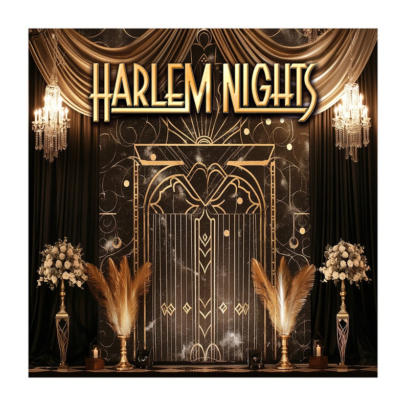 Harlem Nights Big Entrance Party Photo Backdrop, Fabric Decor and ...