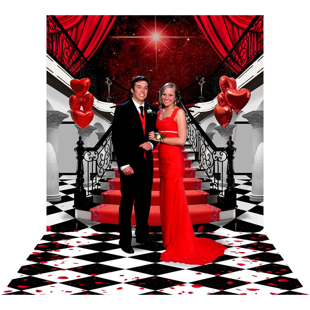 Valentine Black Tie Event Backdrop, Formal Valentines Staircase ...