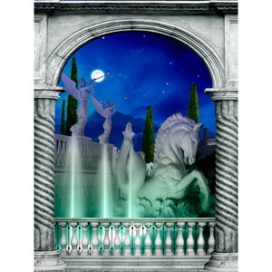 Roman Fountain Arch, Rome Prom Backdrop, Formal Dress Background ...