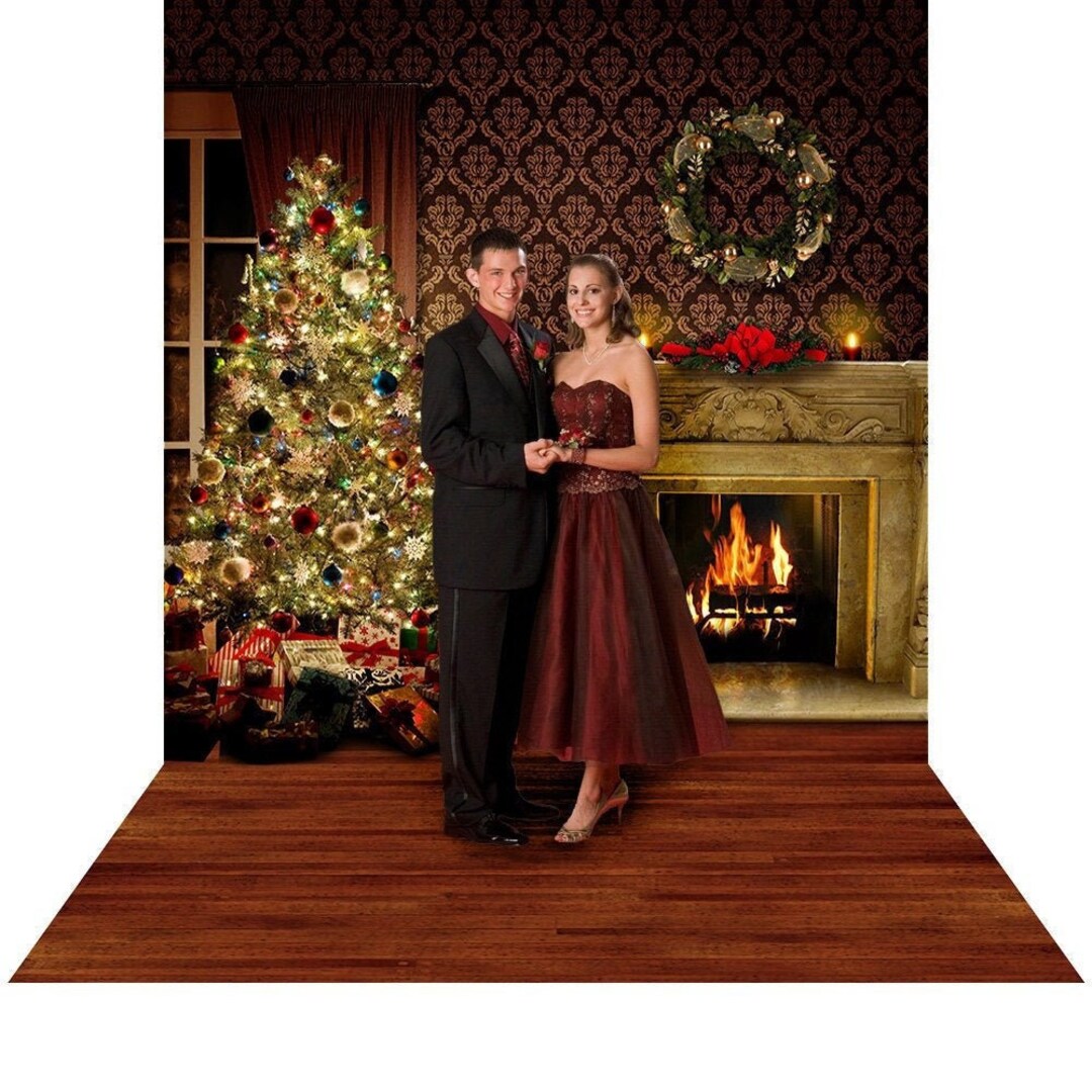 Christmas Tree Holiday Backdrop, Home for the Holidays, Hearth ...