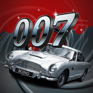 007 James Bond Aston Martin DB Photo Backdrop, Secret Agent Party ...