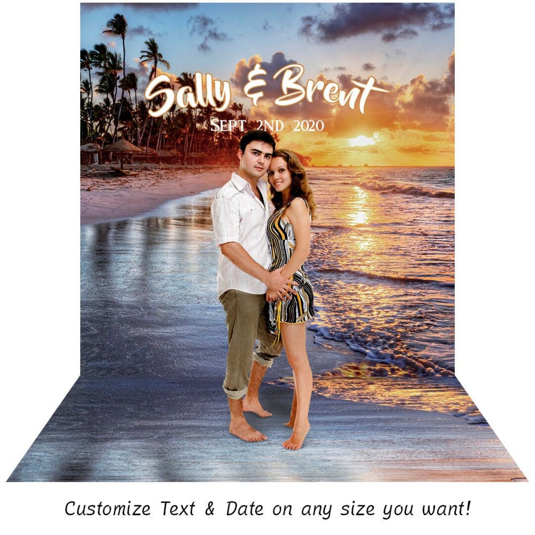 Beach Sunset Wedding Photo Backdrop, Photo Booth, Photography Backdrop ...