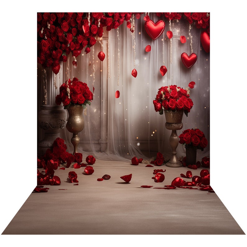 Valentine Rose Backdrop, Romantic Hearts Photography - Etsy