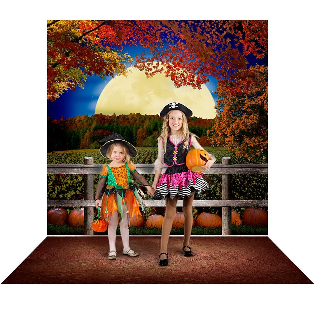 Pumpkin Patch Backdrop, Trick or Treat Fabric Photo Background - Etsy