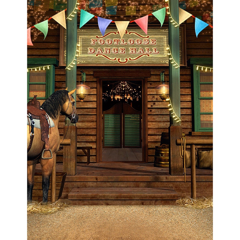 Western Dance Hall Backdrop, Photo Booth Event Photography Background ...