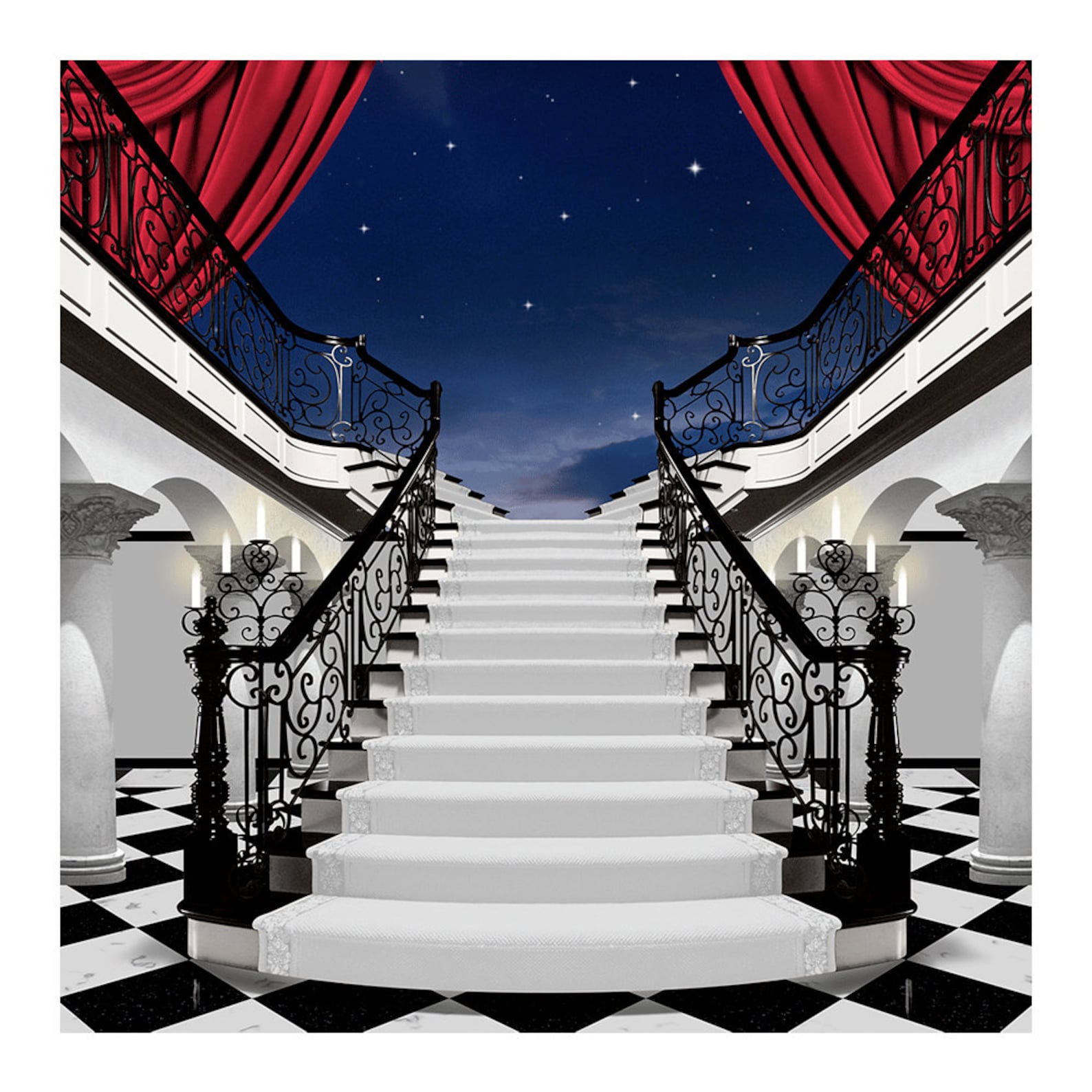Black Tie Backdrop Party Decor With Marble Staircase Red - Etsy