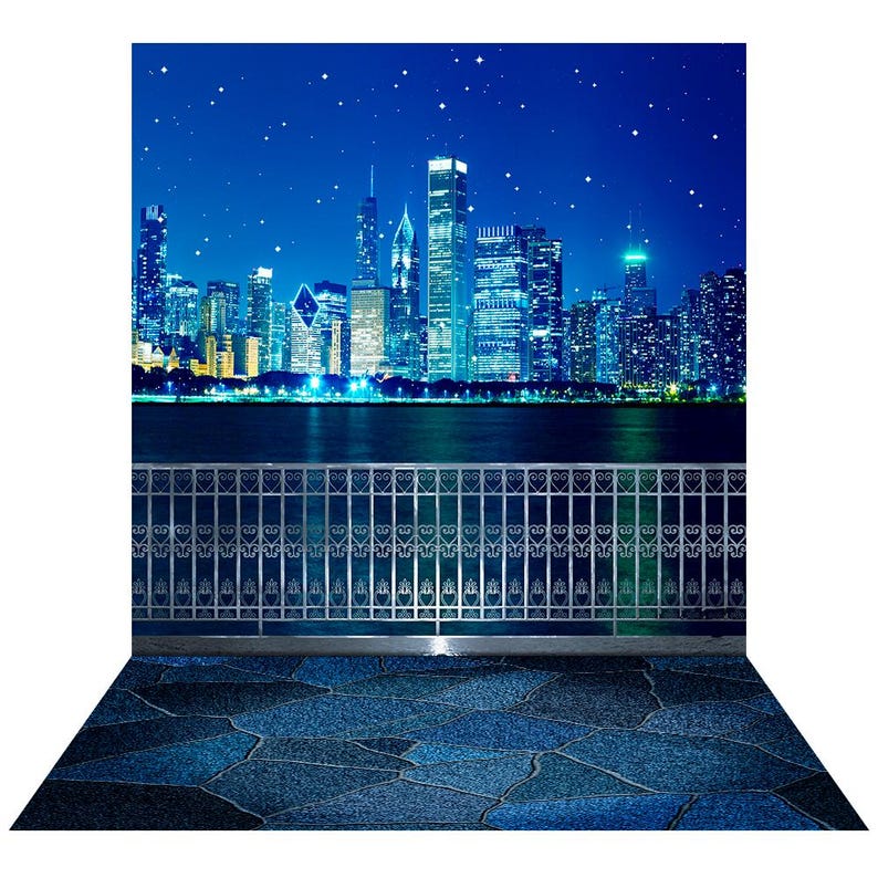 Chicago Backdrop, City Skyline Fabric Photo Background, Event Decor - Etsy
