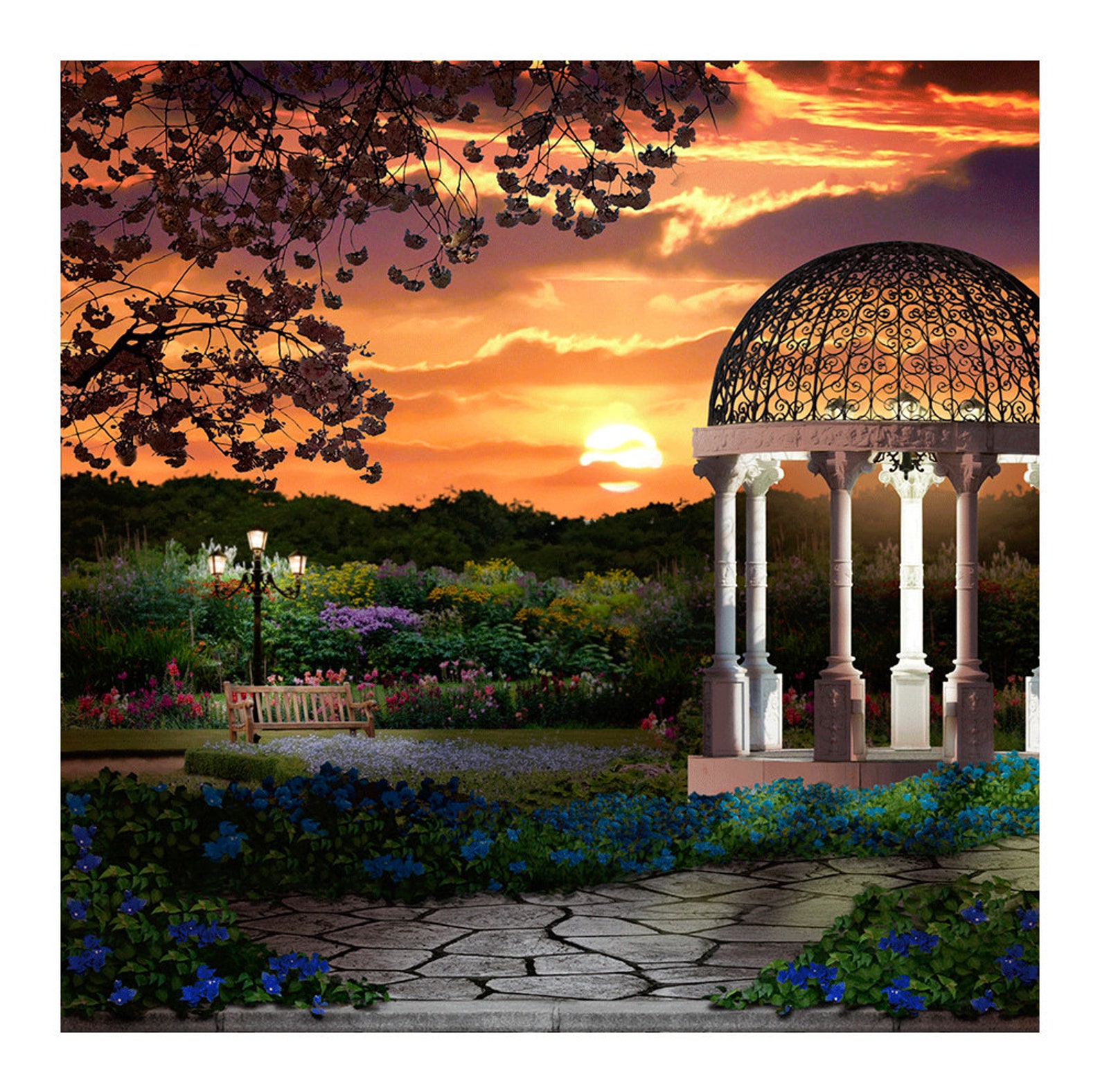 Twilight Gazebo Outdoor Wedding Backdrop, Ceremony Backdrop, Garden ...