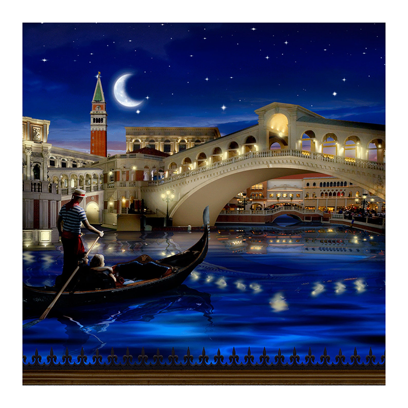 Venice With Gondola, Italy Backdrop, Venetian, Grand Canal, Rialto ...