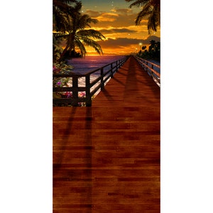 Tropical Sunset Beach Boardwalk Photo Backdrop, Homecoming Dance Party ...