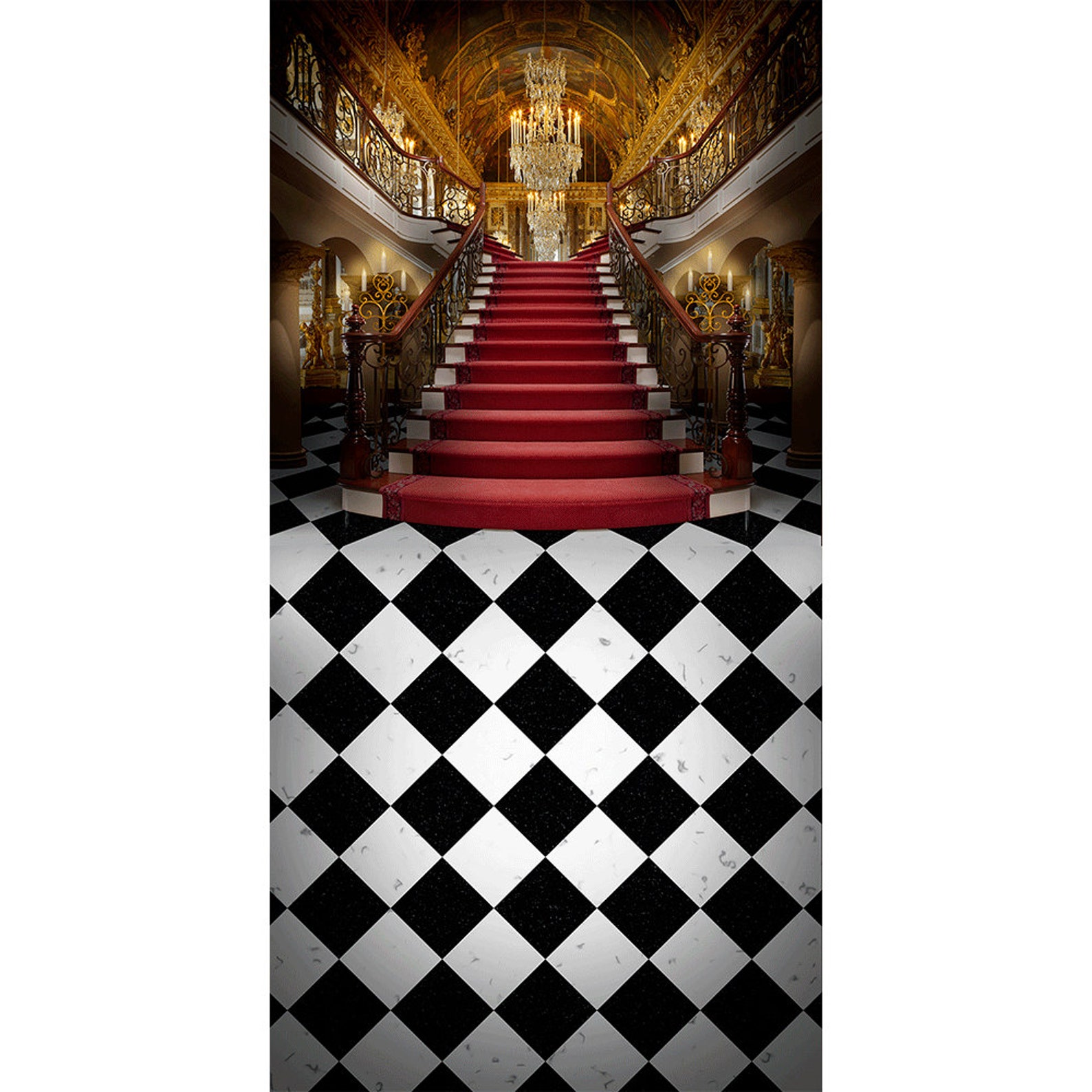 Palace Backdrop Red and Gold Interior Photo Backdrop Prom - Etsy