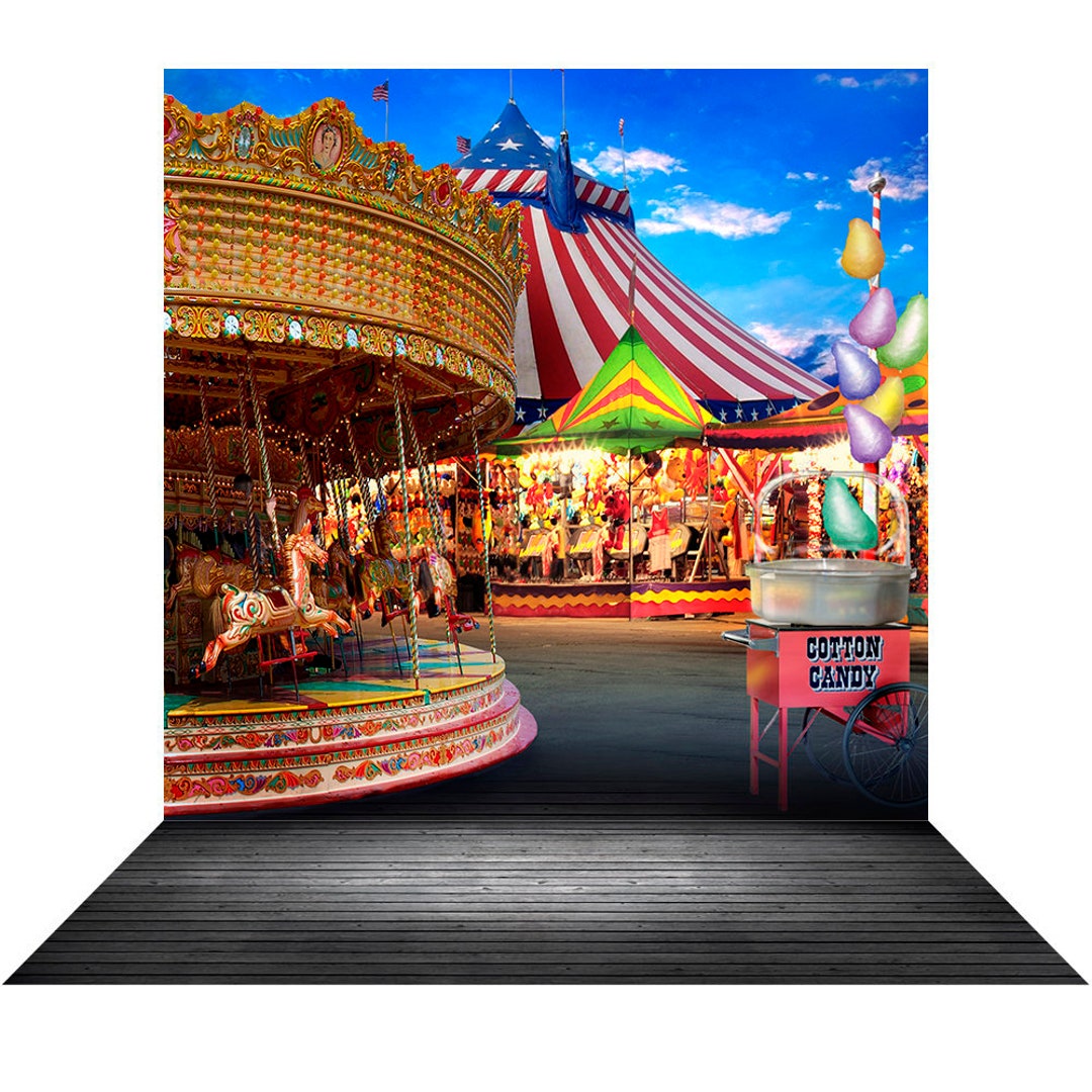 Big Top Backdrop, Birthday Photo Backdrop, Party Decor, Carousel ...