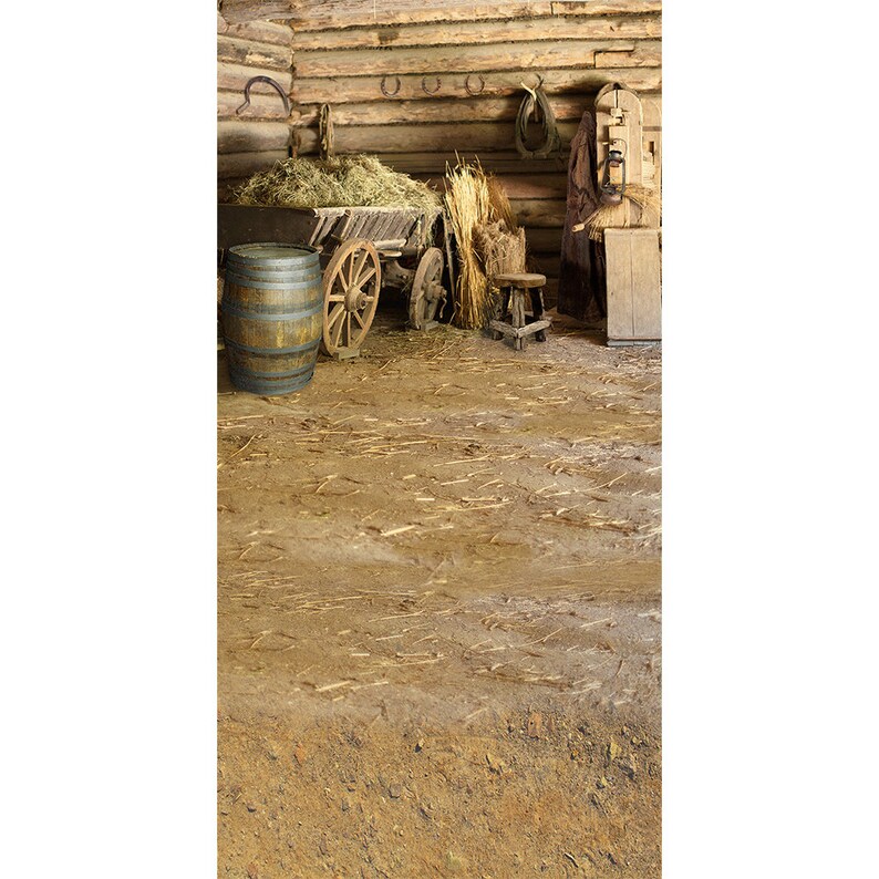 Rustic Barn Country Western Backdrop Harvest Festival Sadie | Etsy