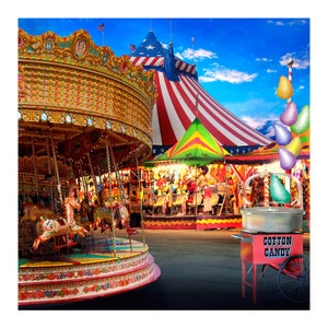 Big Top Backdrop, Birthday Photo Backdrop, Party Decor, Carousel ...