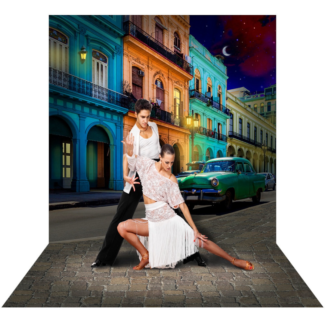 Havana Street Backdrop, Cuban Photo Backdrop, City Street Backdrop ...