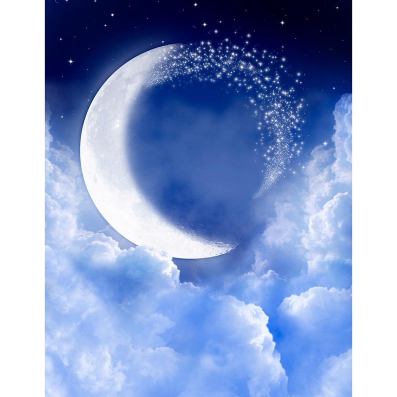 Over the Moon Photo Backdrop with Moon and Stars Homecoming | Etsy