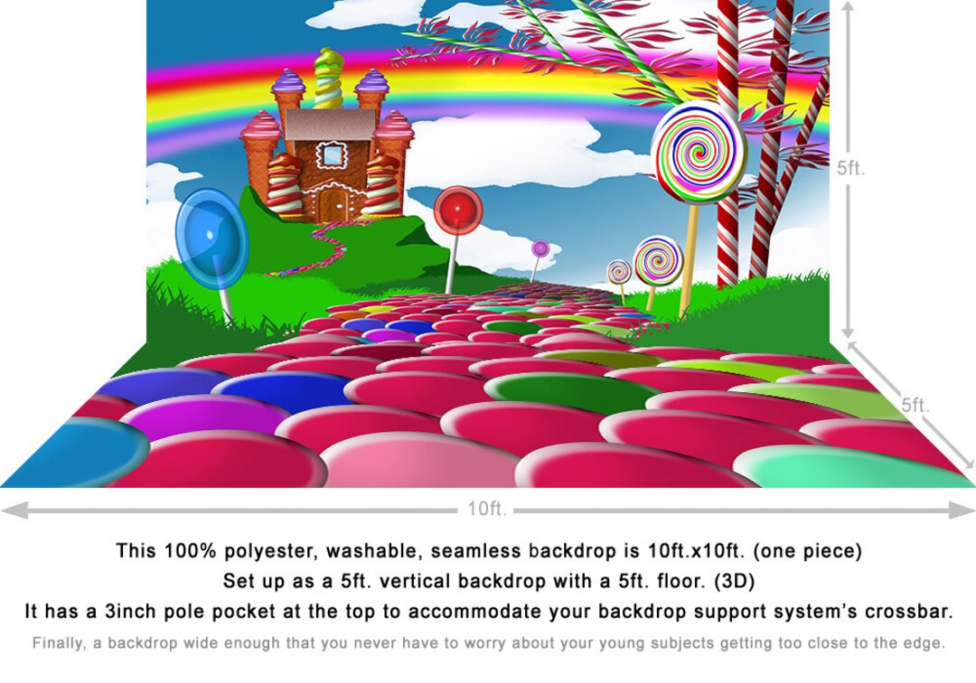 Candy Land Castle Backdrop School Photos Preschool Infants Kindergarten ...