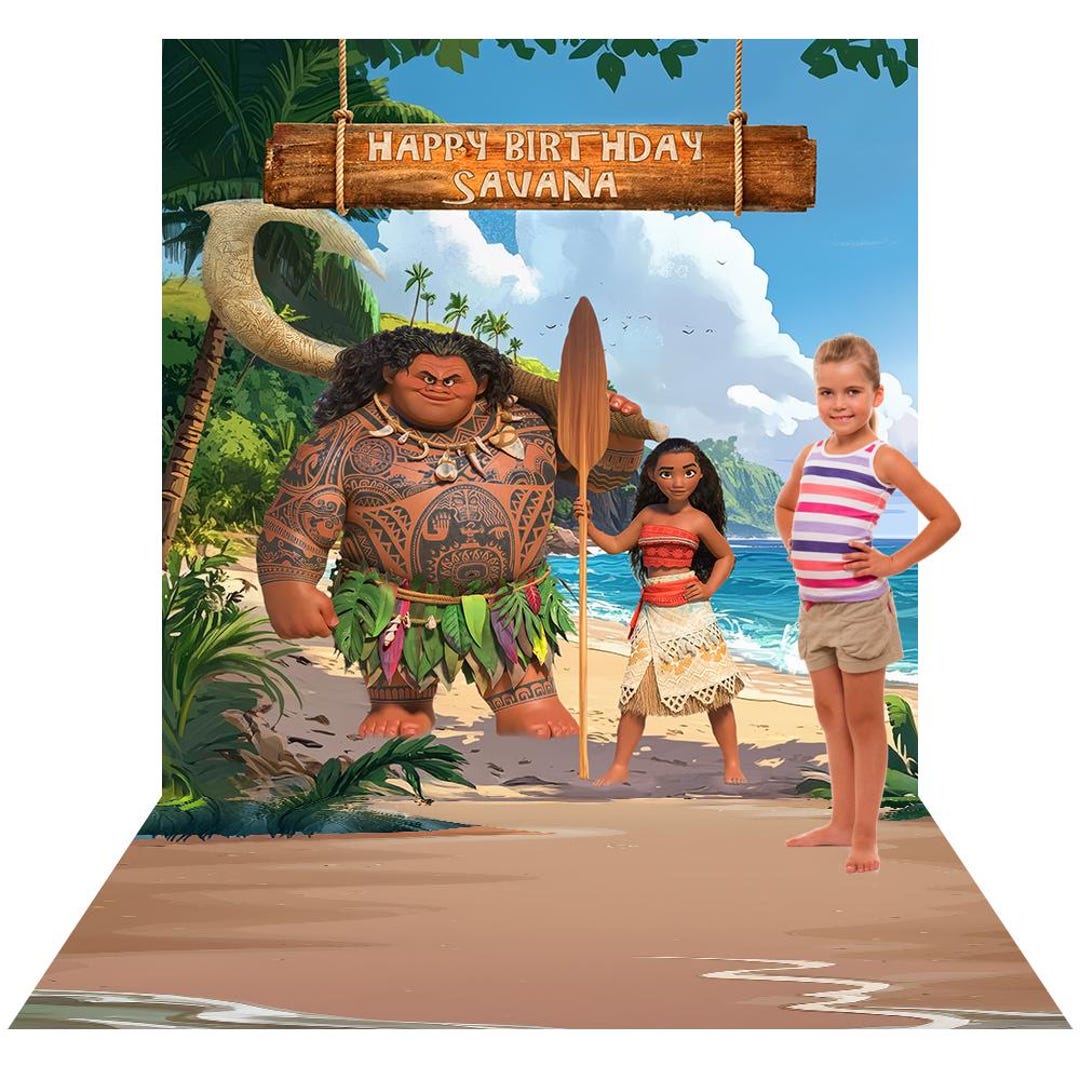 Moana Birthday Party Backdrop: Personalized Oceana Adventure Banner - Etsy