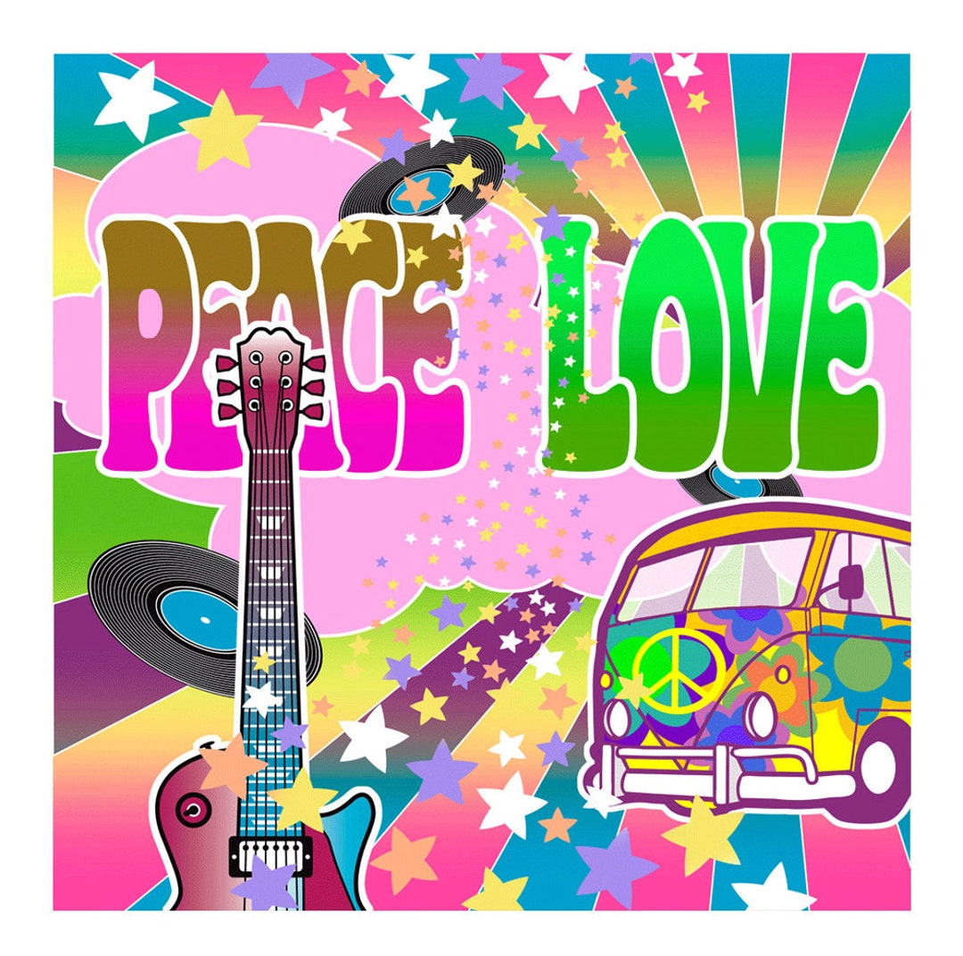 60s Hippie Flower Power Photo Backdrop, Dance Party Decor - Etsy