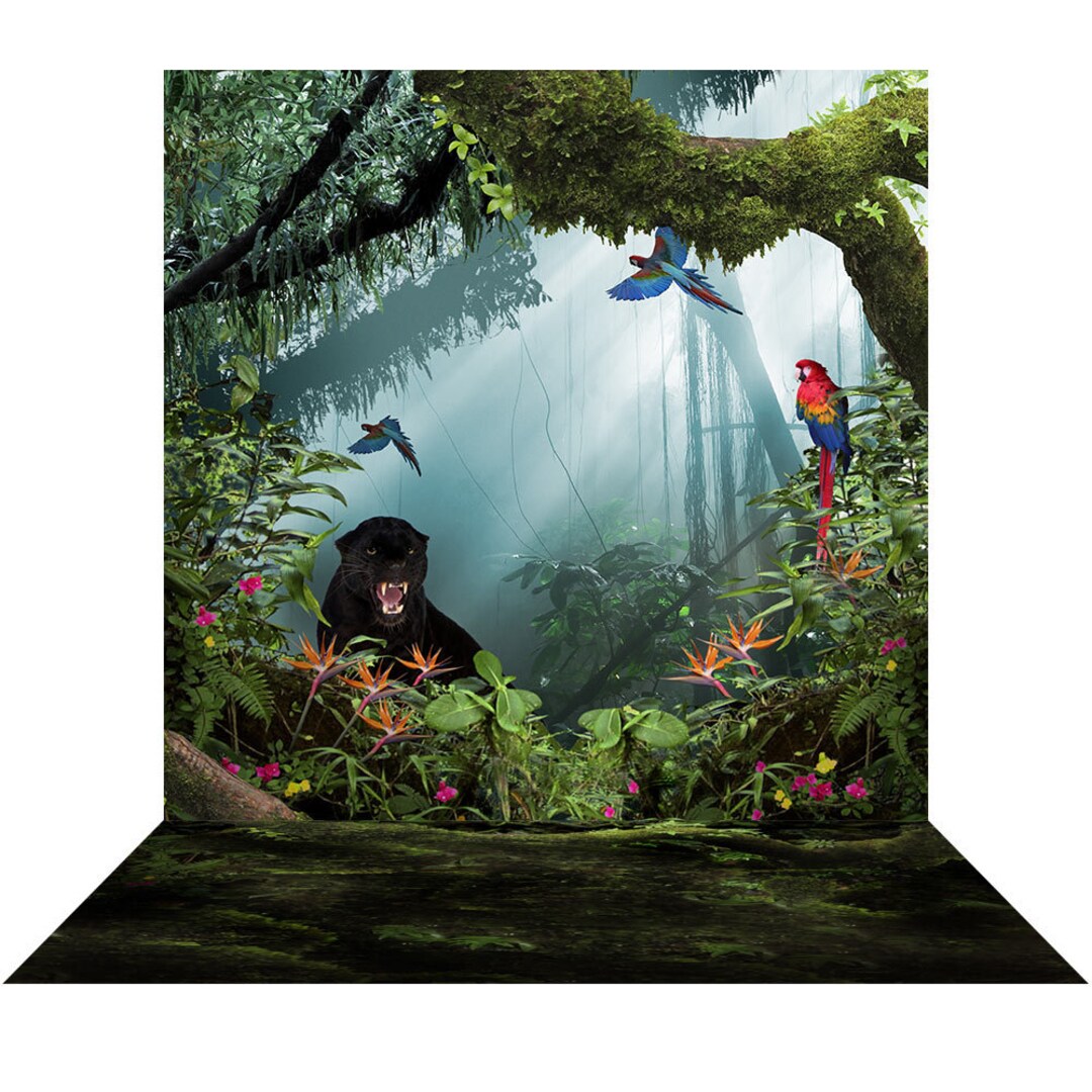 Jungle Book Backdrop Black Panther Tarzan Mowgli Photo Backdrop