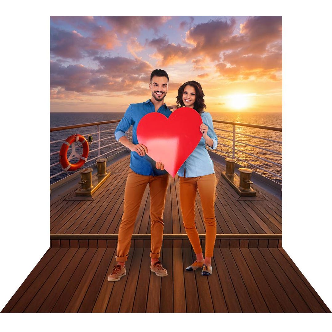 Cruise Photo Backdrop, Sunset Ocean Sailing Party, Wedding & Event ...