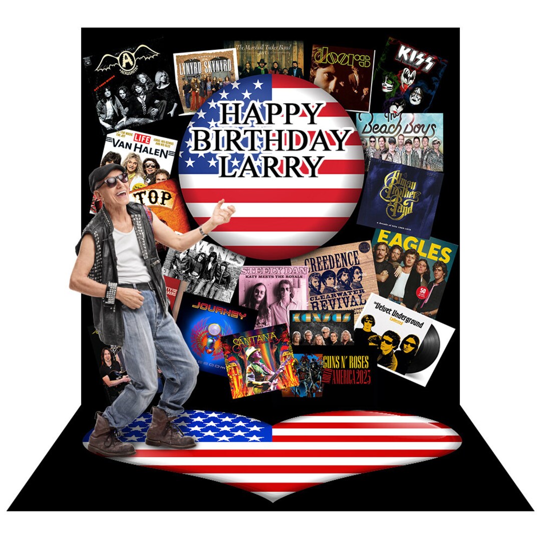 American Rock Band Birthday Backdrop: Music Party Fabric Prop - Etsy