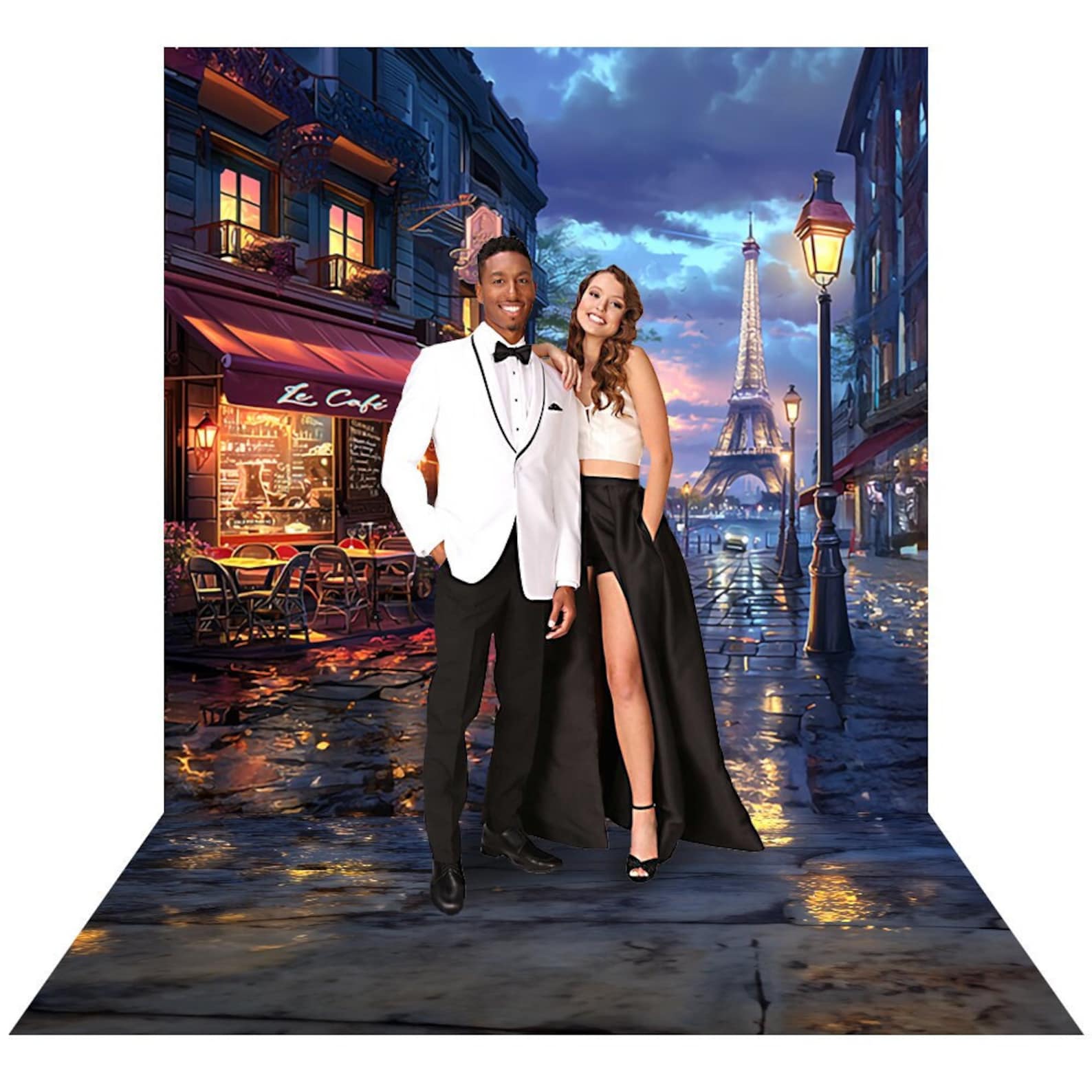 Paris Cafe Photography Backdrop: Eiffel Tower, Prom or Homecoming Dance ...
