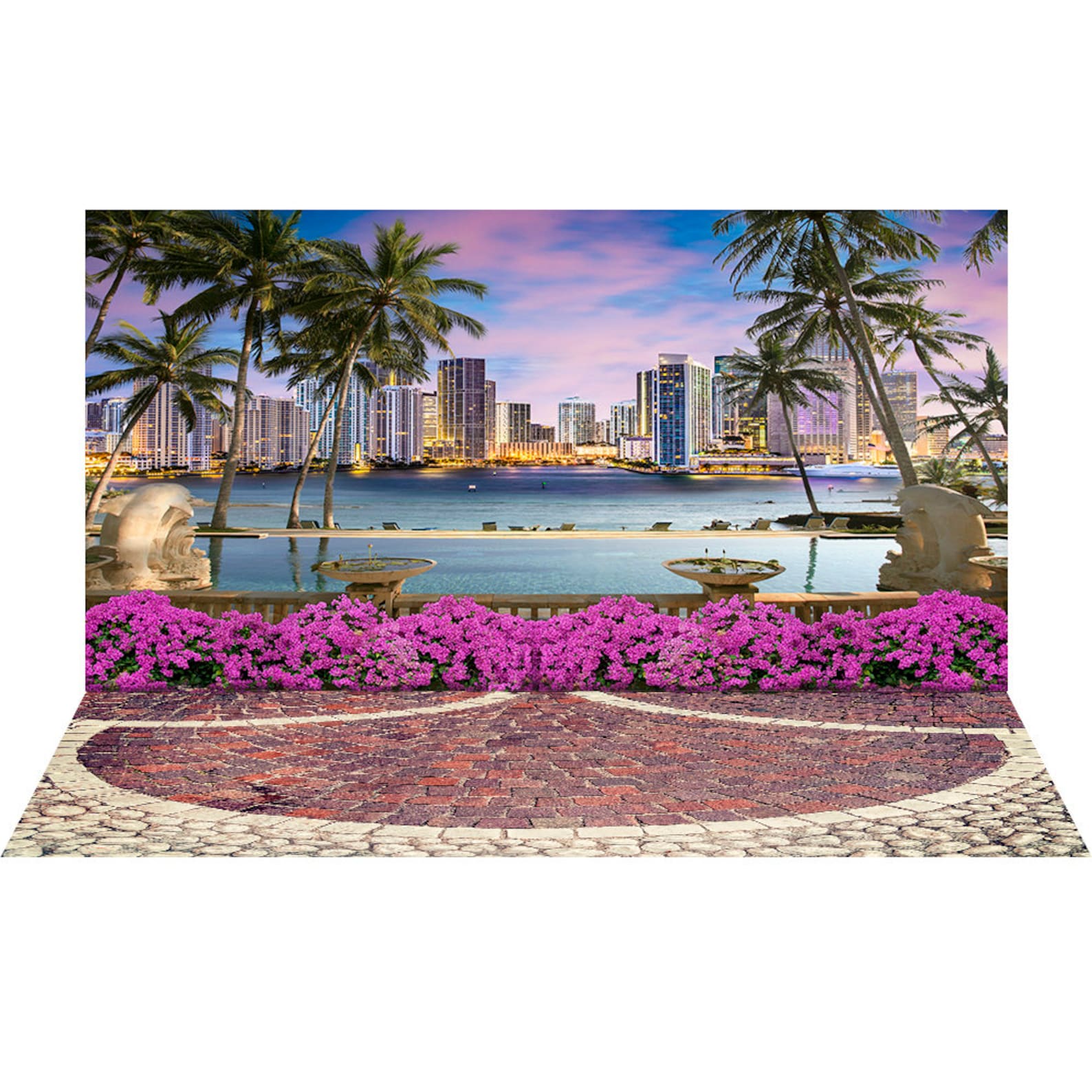 Miami Waterfront Party Photo Backdrop Downtown Miami in the - Etsy