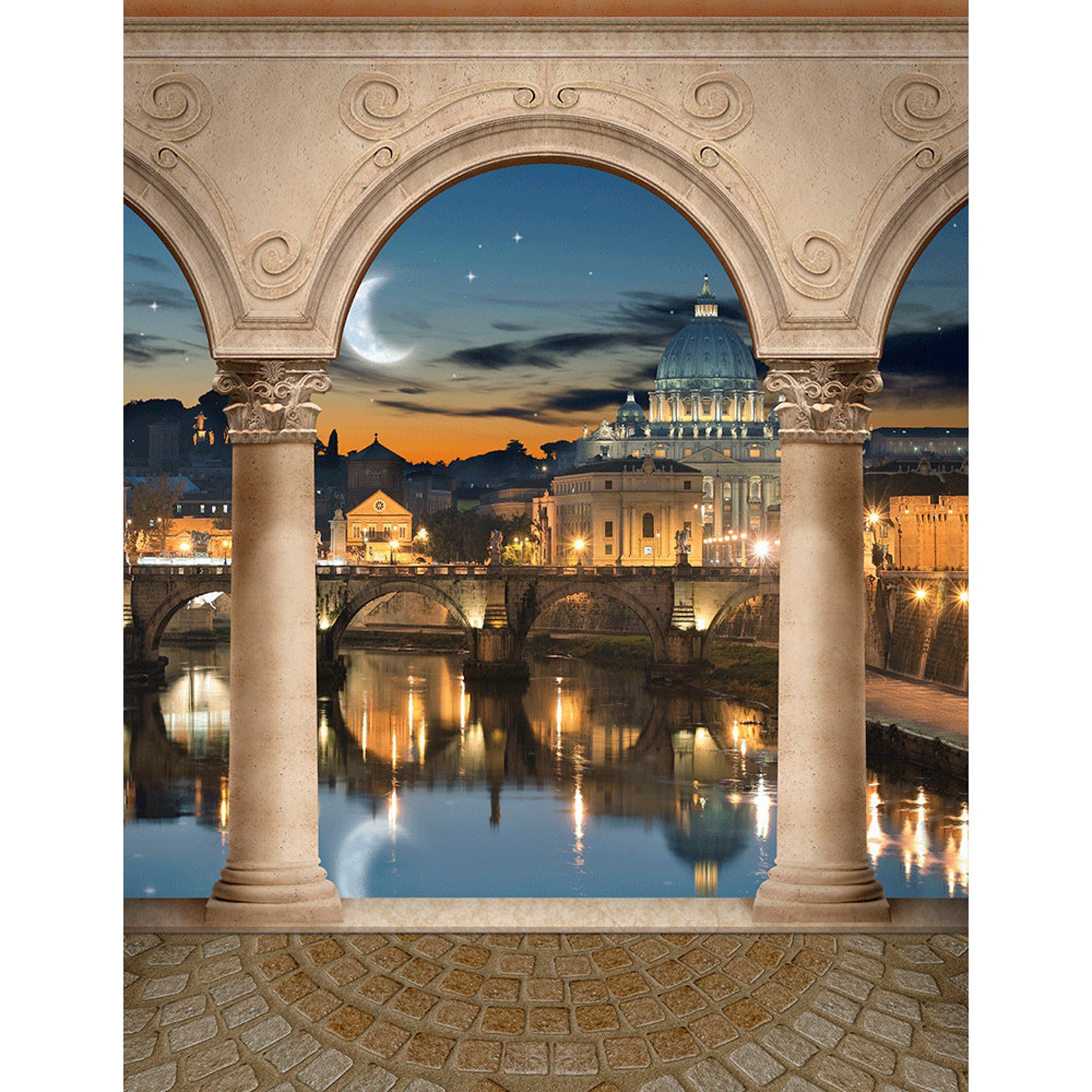 Italian Arch Photo Backdrop, Destination Fabric Background - Etsy