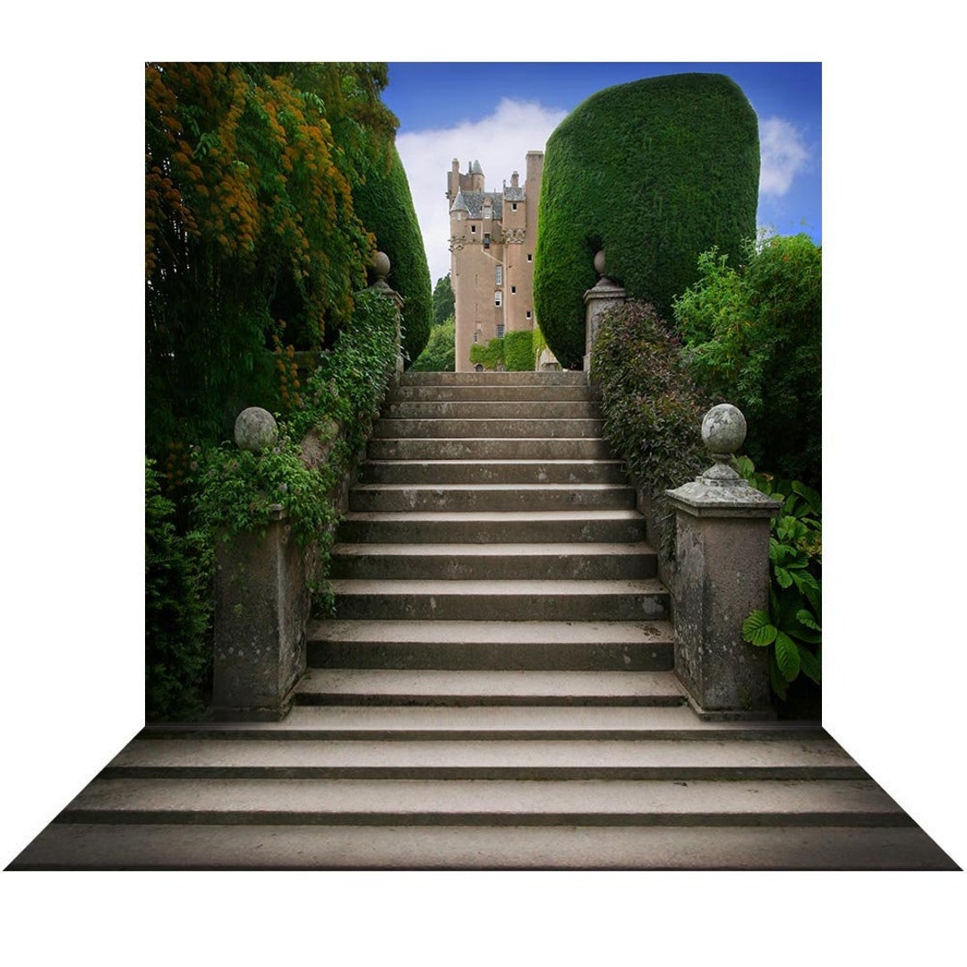 Castle Steps Cinderella Backdrop, Prince in King's Court Party Decor ...