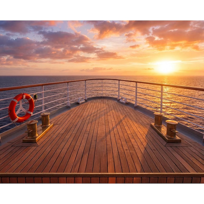 Cruise Photo Backdrop, Sunset Ocean Sailing Party, Wedding & Event ...