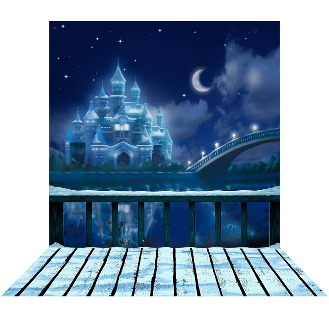 Czars Winter Castle Christmas Backdrop With Snow & Lights, a Holiday ...