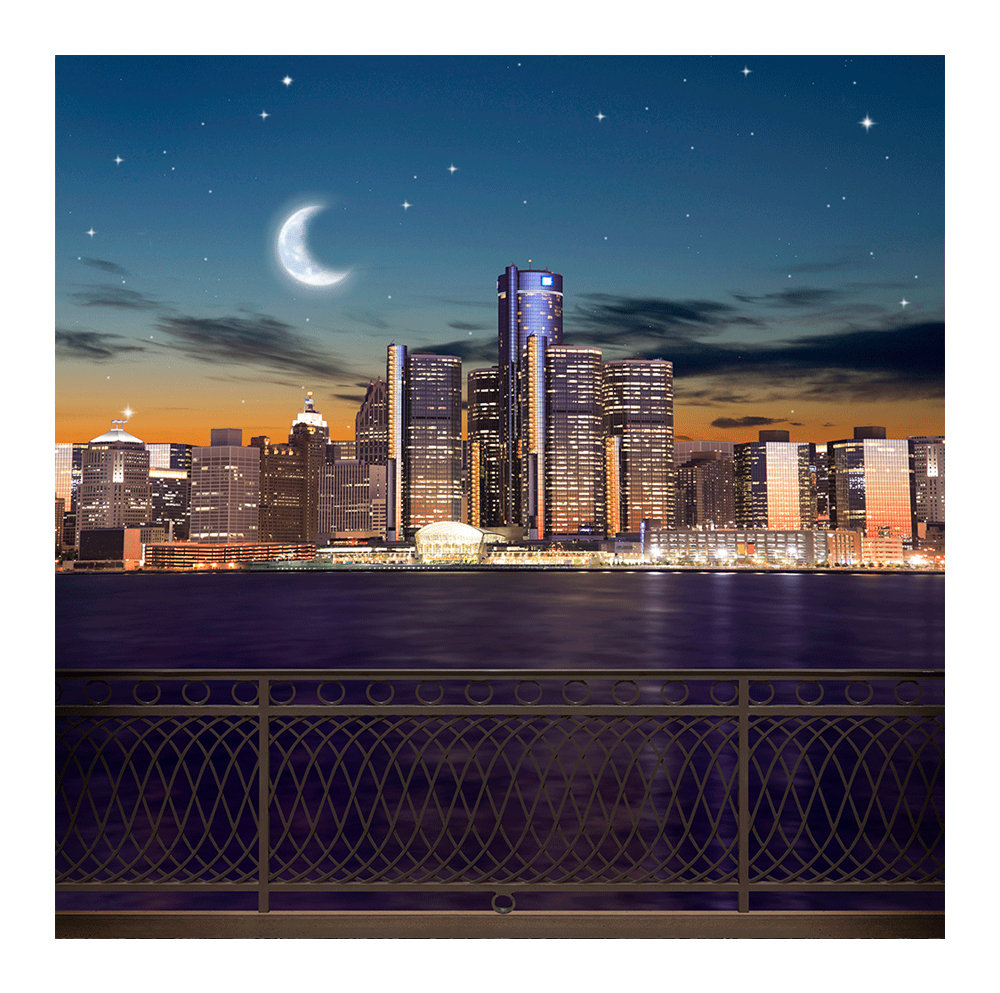 Detroit Backdrop, Cityscape Event Photo Fabric Banner - Etsy
