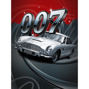 007 James Bond Aston Martin DB Photo Backdrop, Secret Agent Party ...