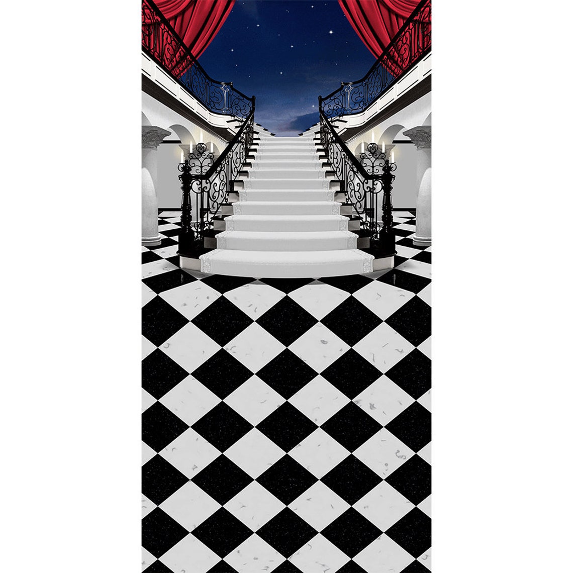 Black Tie Backdrop Party Decor With Marble Staircase Red - Etsy