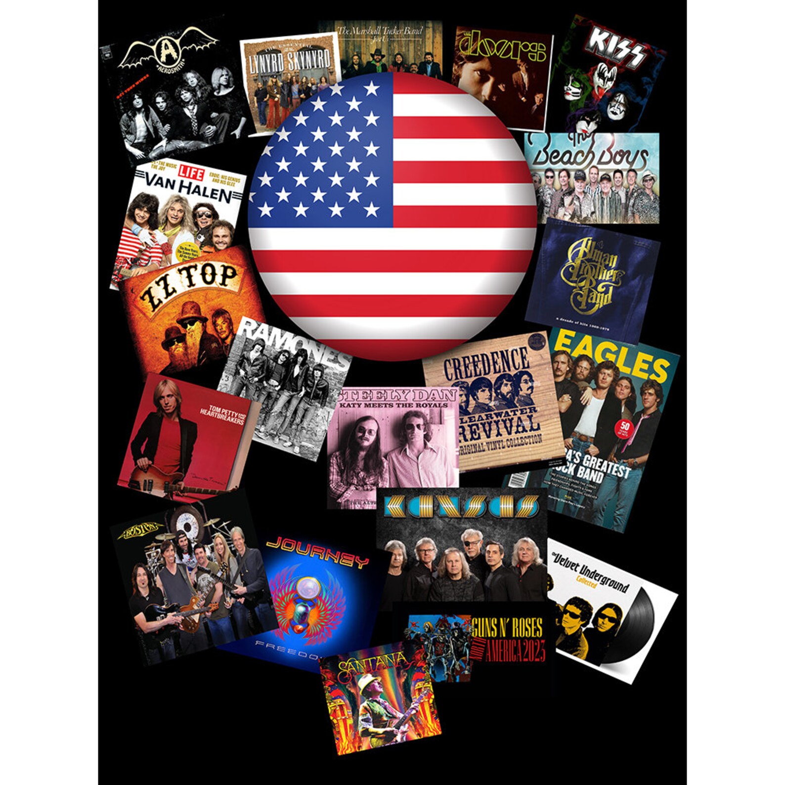 American Rock Band Birthday Backdrop: Rock 'n Roll Party Prop - Etsy