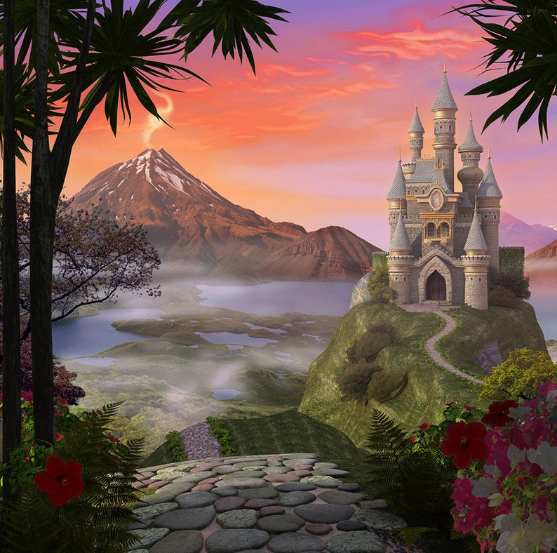 Fairytale Backdrop of Magical Castles Faeries a Party Decor | Etsy