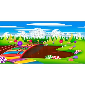 Candy Land Backdrop, Rainbow Bridge Lollipop Wonderland - Etsy