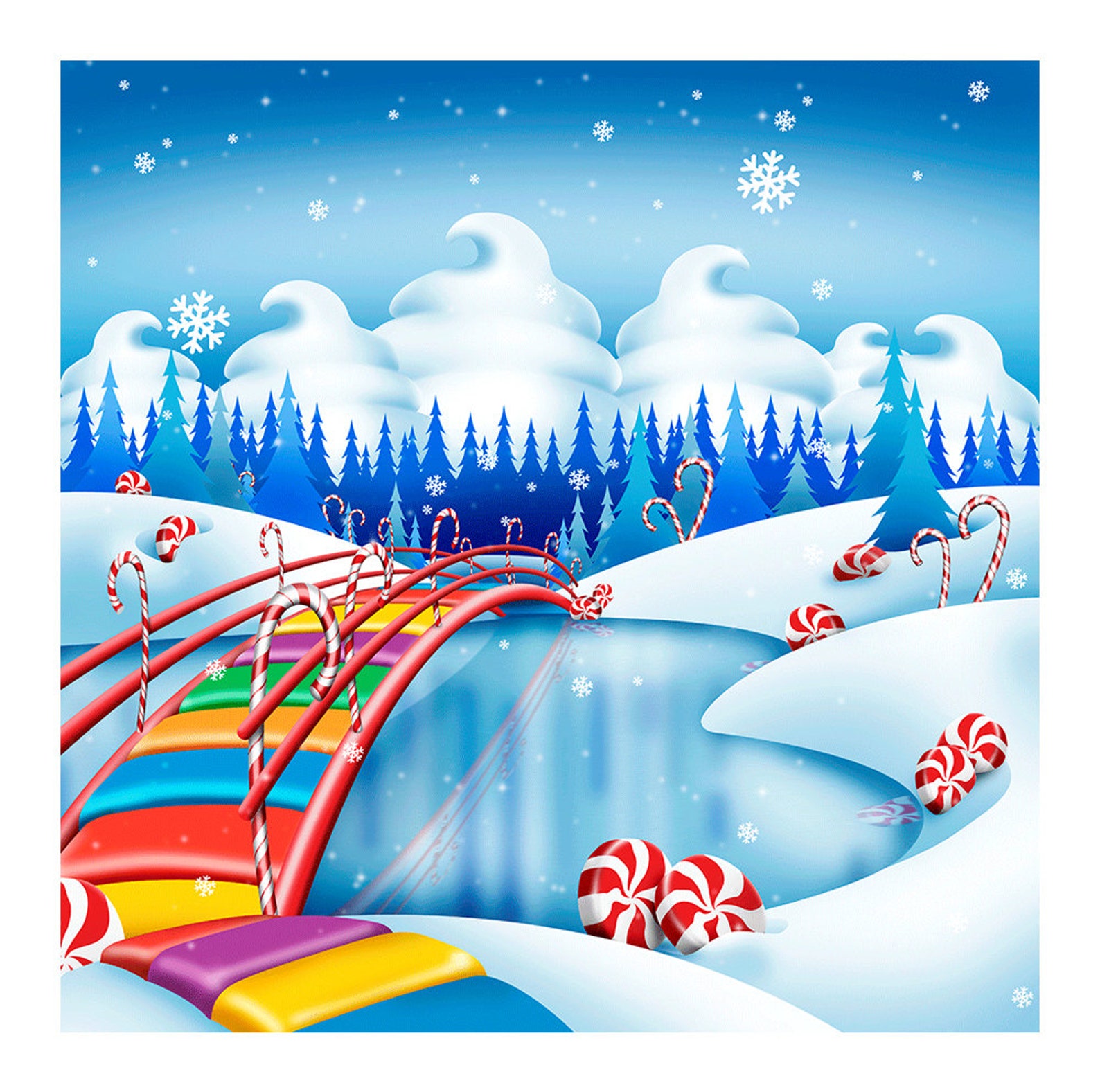 Candy Land Photo Backdrop, Winter Wonderland Party Decor - Etsy