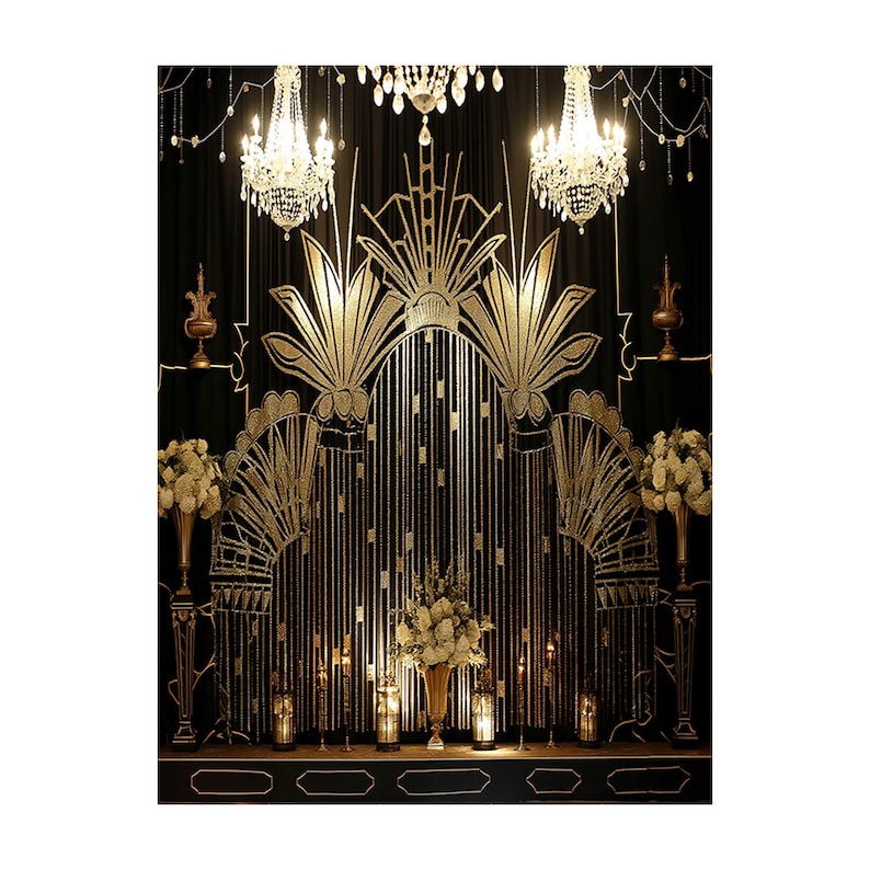 Gatsby Backdrop, 1920s Party Photo Booth, Art Deco Photography ...