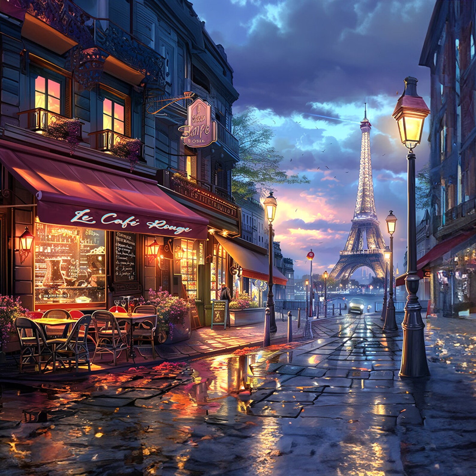 Paris Cafe Photography Backdrop: Eiffel Tower, Prom or Homecoming Dance ...