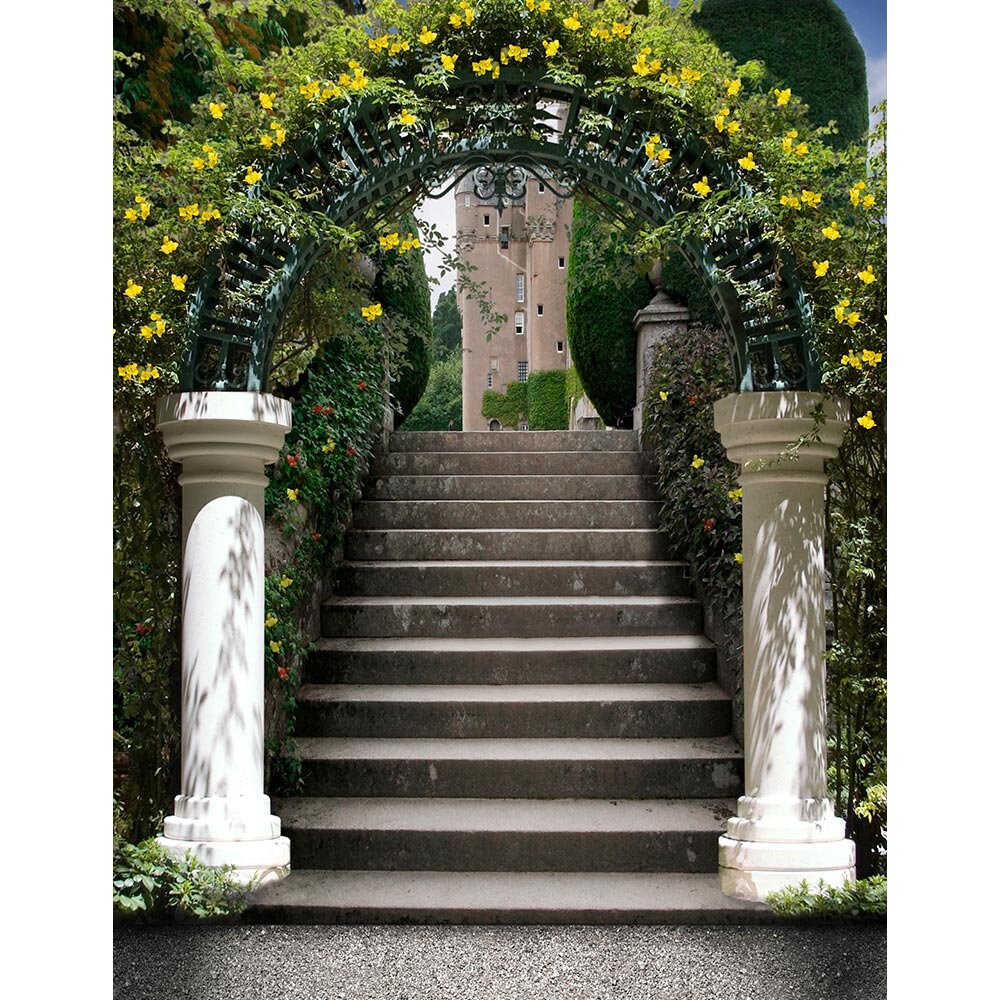 Garden Arch Castle Fabric Backdrop, Springtime Wedding Photography - Etsy